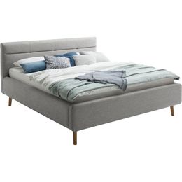 Meise M&ouml;bel meise.m&ouml;bel Polsterbett &raquo;Lotte&laquo; mit Lattenrost und Bettkasten grau Bezug Bett: Strukturstoff (100% Polyester) Liegefl&auml;che L&auml;nge B: 200cm x 180cm, 