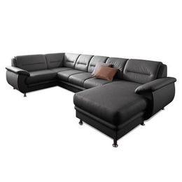 Sit & More sit&more Wohnlandschaft &raquo;Mailand U-Form, B: 312 cm&laquo; optional Schlaffunktion schwarz NaturLEDER (echtes Rindleder)/Korpus passendes Kunstleder Softlux 