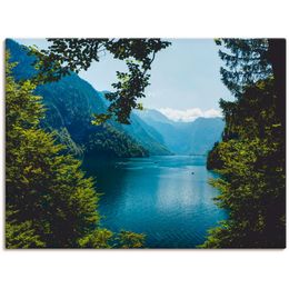 Artland Wandbild &raquo;Malerwinkel K&ouml;nigssee- Alpen&laquo; Berge 1 Stk. tlg. als Leinwandbild, Poster in verschied. Gr&ouml;&szlig;en blau Leinwand B/H/T: 60cm x 45cm, Leinwandbild