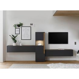 Home Affaire Wohnwand &raquo;City/Giron, moderne Anbauwand, Komplettset in vielen Farben verf&uuml;gbar&laquo; Set, 3 Stk. tlg. grau Holzwerkstoff B/H/T: 350cmcm x 