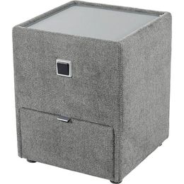 Jockenh&ouml;fer Nachtkonsole &raquo;Lancy&laquo; mit LED-Beleuchtung grau Glas, Holzwerkstoff B/H/T: 42,5cm x 53cm x 45cm, 1 Stk.
