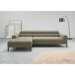 Home Affaire Ecksofa &raquo;Claya, 258 cm breit, L-Form, Kopfteilverstellung&laquo; Moderne Steppung, weicher Polsteraufbau & saugroboterfreundliche H&ouml;he 100% 