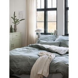 Irisette Wendebettw&auml;sche &raquo;Wave-HK 8557&laquo; 2 Stk. anschmiegsam und atmungsaktiv gr&uuml;n Mako-Satin, Obermaterial: 100% Baumwolle B/L: 135cm x 200cm, 1 Stk., 1 Stk., 