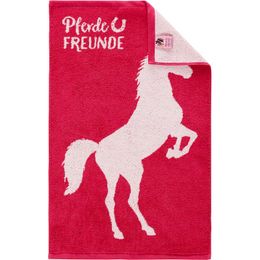 Dyckhoff Duschtuch &raquo;Pferdefreunde&laquo; 100 % Baumwolle pink Walkfrottier, Obermaterial: 100% Baumwolle B/L: 70cmx130cm, 1 Stk., Pferd, Walkfrottier