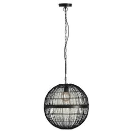 Globo LIGHTING H&auml;ngeleuchte &raquo;HERMI II&laquo; E27 1 Stk. H&auml;ngelampe schwarz Metallgeflecht H&ouml;he k&uuml;rzbar Esstisch &Oslash; 50cm H: 120cm, 1 Stk.