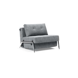 INNOVATION LIVING Sessel &raquo;CUBED Schlafsessel F&uuml;&szlig;e chrom gl&auml;nzend, Breite 95cm&laquo; grau Struktur grob, Aluminium Beine, Schlaffunktion, B/H/T: 97cm x 78cm