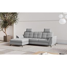 Sit & More sit&more Ecksofa &raquo;Zora&laquo; wahlweise mit Schlaffunktion und Bettkasten grau 100% Polyester B/H/T: 262cm x 92cm x 164cm, Luxus-Microfaser Euphoria, 