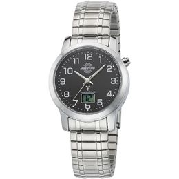 MASTER TIME Damen MASTER TIME Funkuhr &raquo;Basic&laquo; Armbanduhr, Quarzuhr, Damenuhr, Datum, Flexband, Zugband silber Einheitsgr&ouml;&szlig;e