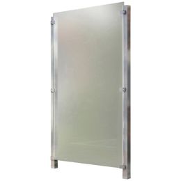 STAKET PRO Zaun Glaszaun, Gesamtl&auml;nge: 1,115 m, 2 Pfosten silber Edelstahl, Glas Pfosten: 2 Stk.