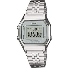 CASIO VINTAGE Damen CASIO VINTAGE Chronograph Quarzuhr, Armbanduhr, Damenuhr,Digitaluhr, Edelstahlarmband silber Einheitsgr&ouml;&szlig;e