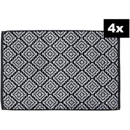 done. Badematte &raquo;DAILY SHAPES Boho 4er-Set&laquo; H&ouml;he 5 mm fu&szlig;bodenheizungsgeeignet Badvorleger aus 100% Baumwolle, Jacquardgewebt schwarz Baumwolle 
