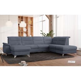 Sit & More sit&more Wohnlandschaft &raquo;Astoria U-Form&laquo; wahlweise mit motorischer Relaxfunktion grau 100% Polyester B/H/T: 327cm x 91cm x 225cm, Flachgewebe, 