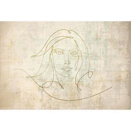ARCHITECTS PAPER Fototapete &raquo;Atelier 47 Golden Line 2&laquo; abstrakt glatt Vlies, Wand, Schr&auml;ge, Decke beige Vlies B/L: 4m x 2,7m