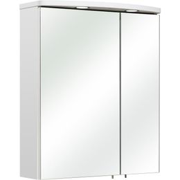 Badezimmerspiegelschrank &raquo;Spiegelschrank Serie 3006 inkl. LED-Beleuchtung, 2 T&uuml;ren&laquo; Badschrank 60 cm breit, inkl. Steckdose und T&uuml;rd&auml;mpfer wei&szlig; 