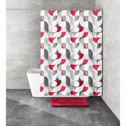 Kleine Wolke Duschvorhang &raquo;Tess&laquo; Breite 180 cm Set rot Polyester B/H: 180cm x 200cm