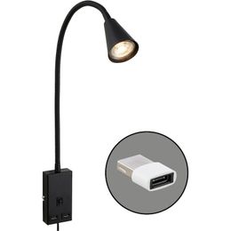 Briloner Leuchten Nachttischlampe &raquo;JUSTRA Tischlampe&laquo; schwarz Einheitsgr&ouml;&szlig;e