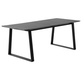 Esstisch &raquo;Meza Designtisch mit Auszugsfunktion und 2 Einlegeplatten&laquo; abgerundete Tischplatte MDF, Trapez Metallgestell grau Tischplatte: Graphit 