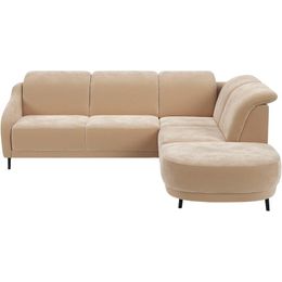 Sit & More sit&more Ecksofa &raquo;Blues L-Form&laquo; wahlweise mit Klapptisch und USB braun 100% Polyester B/H/T: 258cm x 93cm x 249cm, Luxus-Microfaser ALTARA NUBUCK , 
