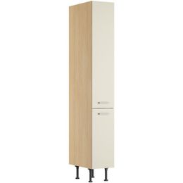 KOCHSTATION Apothekerschrank &raquo;KS-Lucy&laquo; Breite 30 cm, mit 2 Ausz&uuml;gen, Soft-Close, h&ouml;henverstellbare F&uuml;&szlig;e Eiche hell, B/H/T: 30cm x 211,8cm x 58,1cm, 