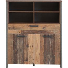 FORTE Highboard &raquo;Clif&laquo; Breite 106 cm grau B/H/T: 106,7cm x 127,9cm