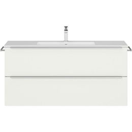 Nobilia Waschtisch-Set &raquo;Levere&laquo; vormontiert, mit Soft-Close, 1 Stk. tlg. wei&szlig; B/H/T: 121cmcm x 59,1cmcm x 48,7cmcm, Griffe chrom