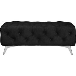 Home Affaire Polsterhocker &raquo;Glynis&laquo; aufw&auml;ndige Knopfheftung, moderne Chesterfield Optik, Fu&szlig;farbe w&auml;hlbar grau Struktur (100% Polyester);Samtoptik (