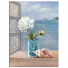 Artland Leinwandbild &raquo;K&uuml;sten Blumen I&laquo; Arrangements 1 Stk. tlg. auf Holzrahmen gespannt blau Leinwand B/H/T: 60cm x 80cm, Leinwandbild Arrangements Hochformat