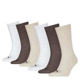 Puma Herren Puma Socken &raquo;Puma UNISEX CUSHIONED NEXT CREW 6P ECOM&laquo; 6 Paar, mit Logoschriftzug an der R&uuml;ckseite braun 35-38