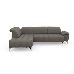 Sit & More sit&more Ecksofa &raquo;Cool L-Form&laquo; wahlweise mit Kopfteilverstellung und Vorziehsitz, motorisch braun B/H/T: 272cm x 79cm x 220cm, Luxus-Microfaser 