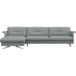 FLEXLUX Ecksofa &raquo;Glow, super bequem durch hochwertigem Sitzaufbau mit Federkern, L-Form&laquo; Modernes skandinavisches Design blau 62% Polyester/17%