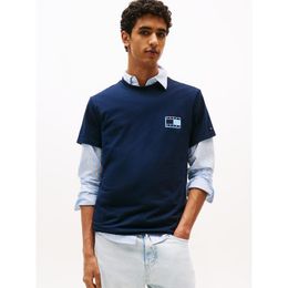 Tommy Jeans Herren T-Shirt &raquo;TJM SLIM POP COLOR FLAG TEE EXT&laquo; Mit Rundhalsausschnitt blau L