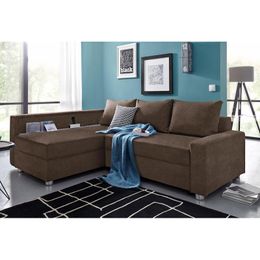 Collection AB Ecksofa &raquo;Relax L-Form, B: 223 cm&laquo; Schlaffunktion, Bettkasten, Regal & 1 Zierkissen, optional Licht braun Zierkissen: 100%Polyester;