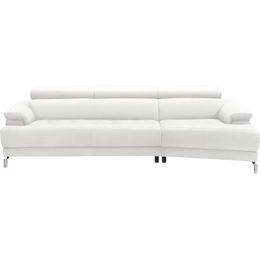 Egoitaliano Ecksofa &raquo;Soul, extravagantes Designsofa, Megasofa, super bequem, tolle Details&laquo; mit Trapez-Abschlu&szlig;element, inkl verstellbarer Kopfteile wei&szlig; Leder &raquo;