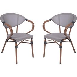 Garden Pleasure Stapelstuhl &raquo;TOSKANA&laquo; () 2er Set schwarz Aluminium, Kunststoff B/H/T: 58cm x 82cm x 55cm