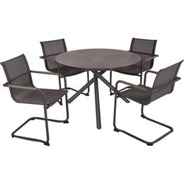 Garden Pleasure Garten-Essgruppe &raquo;SOPHIA&laquo; 5 Stk. tlg. grau Aluminium Einheitsgr&ouml;&szlig;e