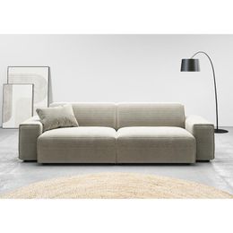 Home Affaire Big-Sofa &raquo;Glimminge auch in Breitcord, Feincord + Easy care-Bezug,&laquo; besondere Kedern&auml;hte Zierkissen silber 100% Polyester B/H/T: 254cm x 