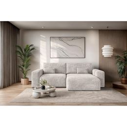 OTTO home Ecksofa &raquo;MATTS Schlafsofa mit Bettkasten, Ma&szlig;e B/T/H: 265/159/89 cm&laquo; L-Form mit Recamiere rechts oder links, hoher Sitzkomfort grau 100% 