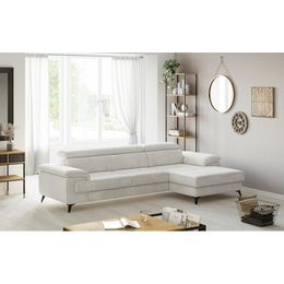 OTTO home Ecksofa &raquo;Astra L-Form, B: 300 cm, inkl. Kopfteilverstellung&laquo; opt. Schlaffunktion + XL-Bettkasten, LF:222x124cm, Wellenunterfederung wei&szlig; 95%