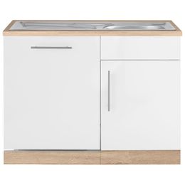 Wiho-K&uuml;chen wiho K&uuml;chen Sp&uuml;lenschrank &raquo;Cali&laquo; 110 cm breit, inkl. T&uuml;r/Sockel f&uuml;r Geschirrsp&uuml;ler wei&szlig; B/H/T: 110cm x 85cm x 60cm, T&uuml;ren: 2 Stk.