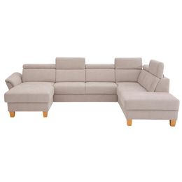 OTTO home Wohnlandschaft &raquo;Conville U-Form&laquo; Kopfteilverstellung wahlweise mit Schlaffunktion und Bettkasten grau 100% Polyester B/H/T: 322cm x 84cm x 