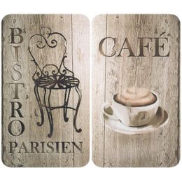 Wenko Herd-Abdeckplatte &raquo;Universal Modell Bistro&laquo; Herdabdeckung f&uuml;r alle Herdarten, kratzfest, mit rutschfesten F&uuml;&szlig;en braun Glas B/H/L: 30cm x 52cm, 2