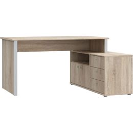 FORTE Eckschreibtisch &raquo;Tempra&laquo; viel Stauraum, Breite 151 cm braun B/H/T: 141cm x 74,9cm x 71cm