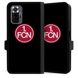 DeinDesign Xiaomi Redmi Note 10 Pro Handy Klapph&uuml;lle Handyh&uuml;lle aus Kunst Leder schwarz Flip Case Official Licensed Product 1. Fc N&uuml;rnberg 1. Fcn Sideflip mit 