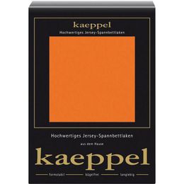 Kaeppel Spannbettlaken &raquo;Single Jersey Mako Cotton&laquo; Bettlaken aus 100% Baumwolle orange Jersey, Obermaterial: 100% Baumwolle B/L: 200cm, 1 Stk., Jersey, 140-