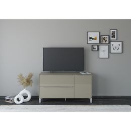 set one by Musterring Lowboard &raquo;Reno&laquo; 1 Stk. tlg. Mit Vierkantfu&szlig; in diversen Farben, 75 cm H&ouml;he & Farbauswahl beige Glas, Holzwerkstoff B/H/T: 137cm 