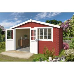 Lasita Maja Gartenhaus &raquo;Axel 230&laquo; Blockbohlenhaus 28mm rot Massivholz ohne Fu&szlig;boden, ohne Dacheindeckung