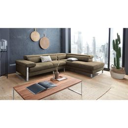 W.Schillig Ecksofa &raquo;finn, toller Sitzkomfort, L-Form, hochwertige Verarbeitungsdetails&laquo; German Design Award 2016, Fu&szlig;gestell Chrom gl&auml;nzend, Breite 