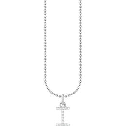 Thomas Sabo Damen Thomas Sabo Kette mit Anh&auml;nger &raquo;Buchstabe&laquo; mit Zirkonia (synth.) bunt 45, I, Silber 925 (recycelt)