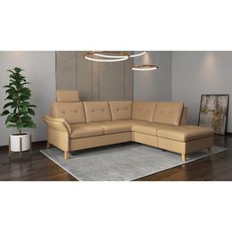 Sit & More sit&more Ecksofa &raquo;G&ouml;teborg&laquo; inkl. Sitztiefenverstellung, wahlweise mit Bettfunktion & Bettkasten braun B/H/T: 250cm x 90cm x 226cm, NaturLEDER Stoff, 