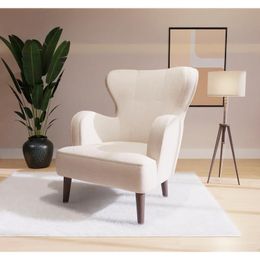 Home Affaire Sessel &raquo;SICILIA&laquo; moderner Ohrensessel beige 100% Polyester Chenille-Struktur, B/H/T: 88cm x 88cm x 64cm